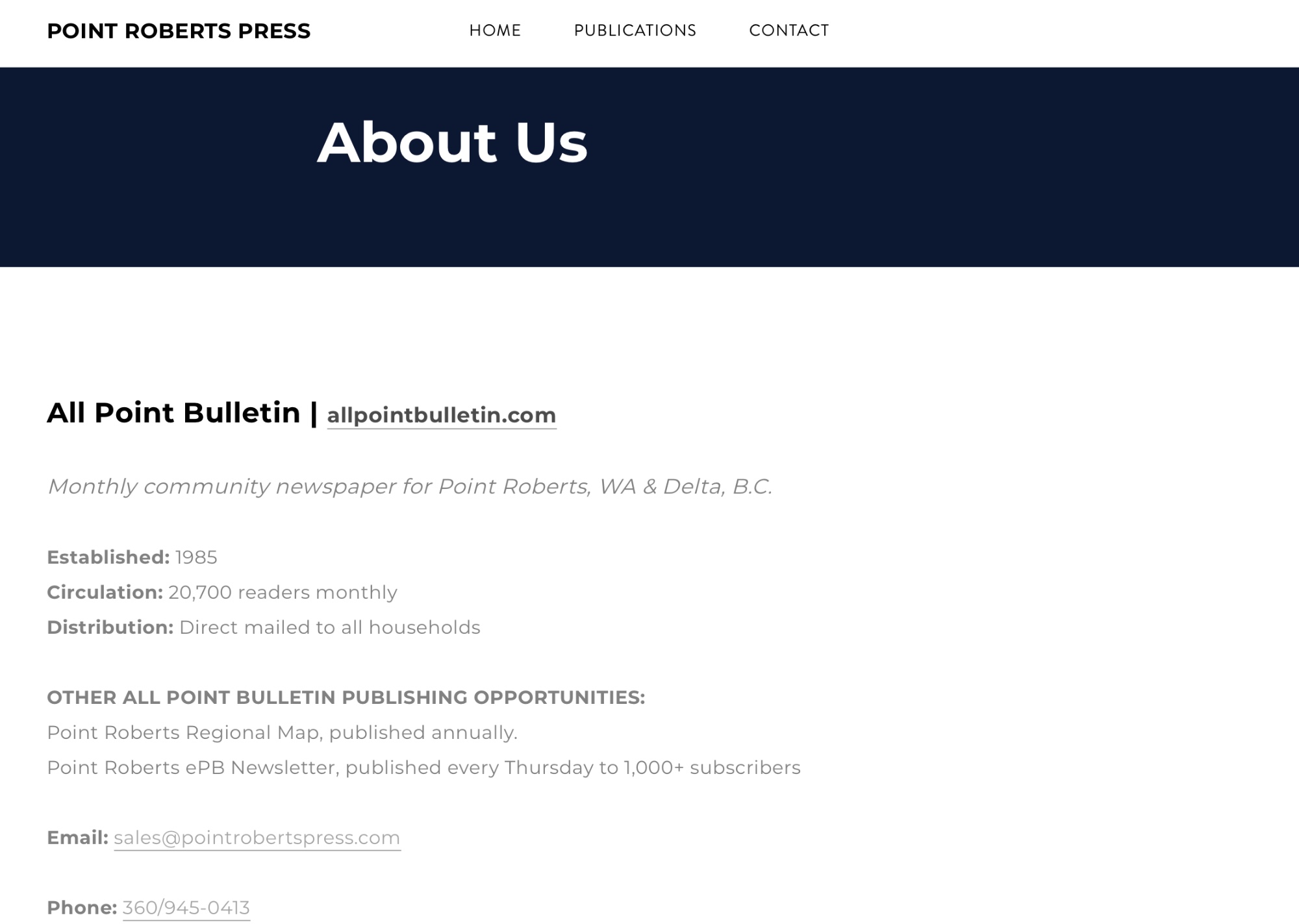 Small Point Bulletin